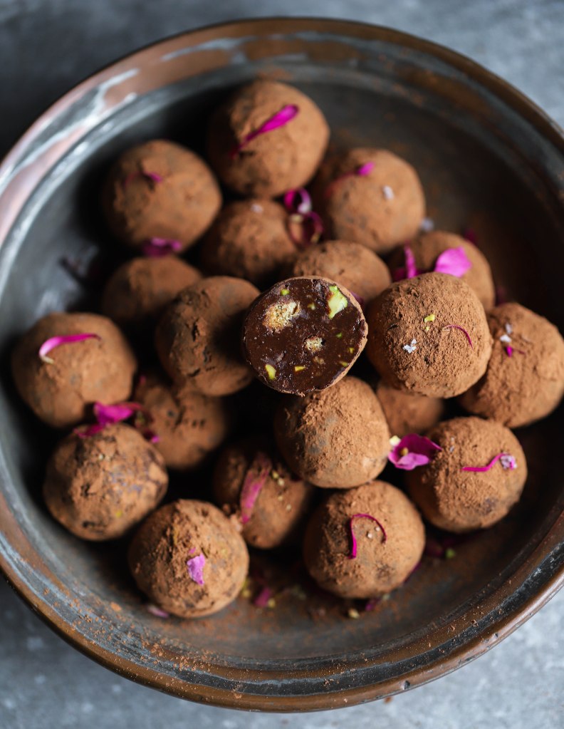Lazy Cake Orange and Pistachio Truffles